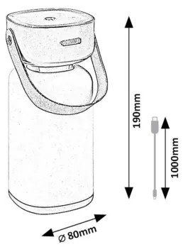 Rabalux 77144-LED Stmív. nab. dot. ven. stolní lampa FUNES LED/3W/5V IP44 zelená