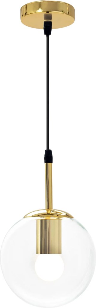 Toolight - skleněná stropní svítilna E27 60W APP686-1CP, zlatá, OSW-00097