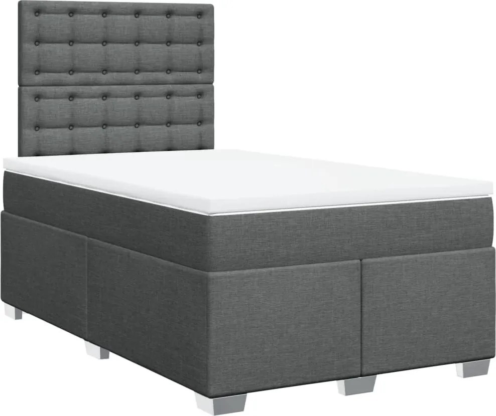 Box spring postel s matrací tmavě šedá 120x200 cm textil 3290470