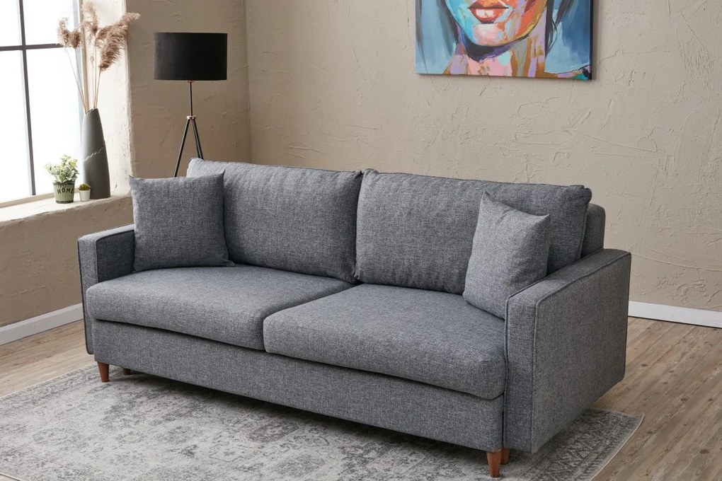 Hanah Home Třímístná pohovka EVA šedá