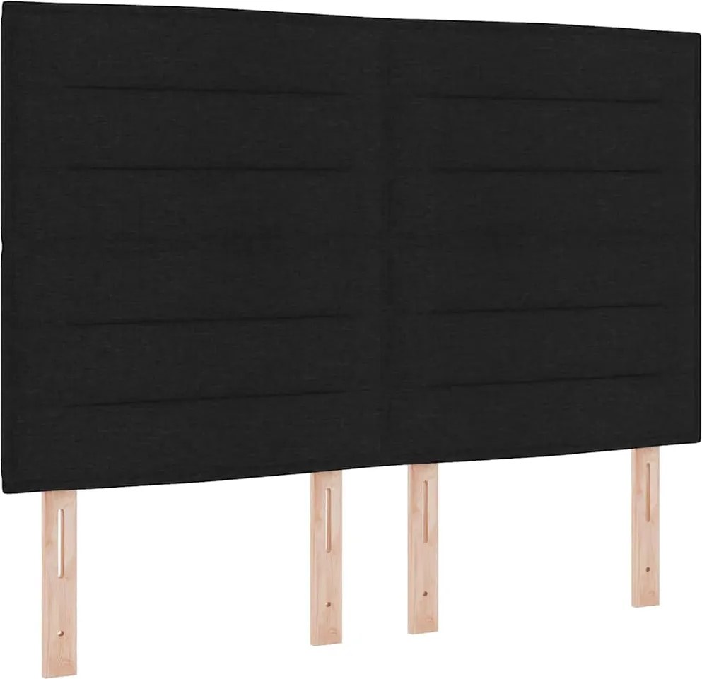 Rám postele s čelo Černá 140 x 190 cm textil 3344650