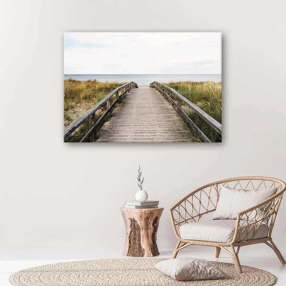 Gario Obraz na plátně Dřevěná silnice u moře Rozměry: 60 x 40 cm
