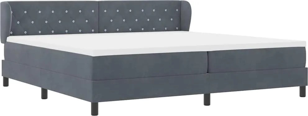 Postel s boxspringem s matrací Tmavě šedá 200 x 200 cm samet 3340353