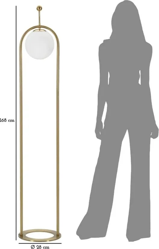 Stojací lampa Glamy 168 cm bílá/zlatá