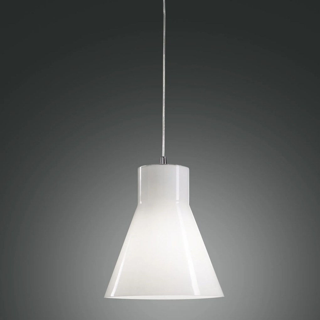 Fabas luce Fabas Diana, závěsné svítidlo, 1x75W, bílé stínítko, prům. 23cm