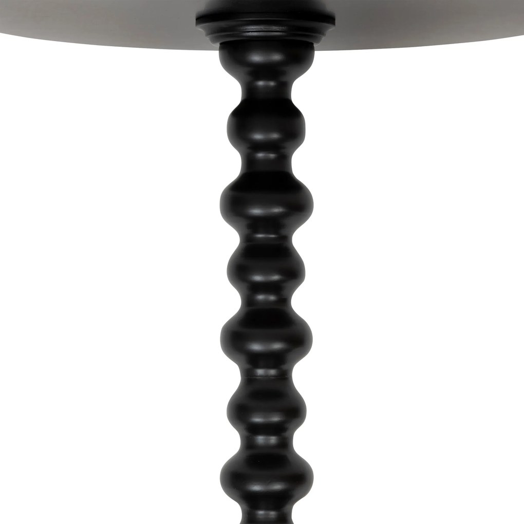 Odkládací stolek ALIX s ozdobnou nohou, Ø 38 cm, černý