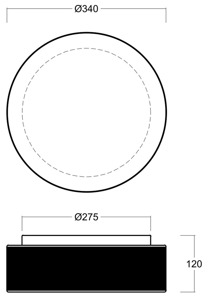 Osmont 67521 Eris C2, stropní svítidlo z triplexového skla s černým okrajem, 19W LED 4000K, prům. 34cm