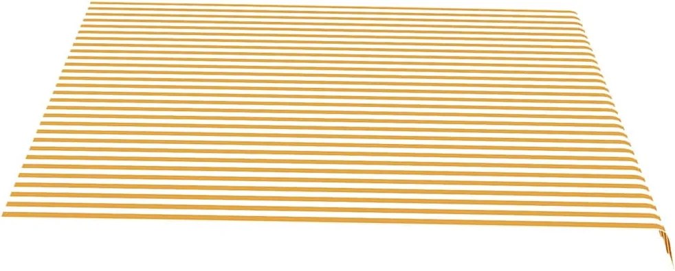 Náhradní plachta na markýzu žlutá a bílá 400 x 350 cm polyesterová 311938