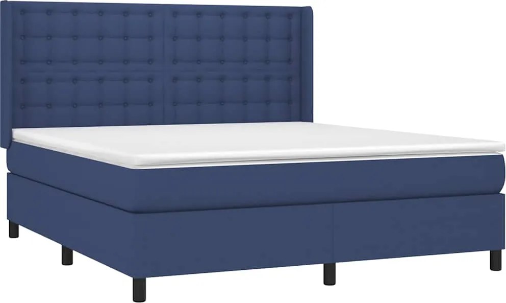 Box spring postel s matrací modrá 180x200 cm textil 3131775