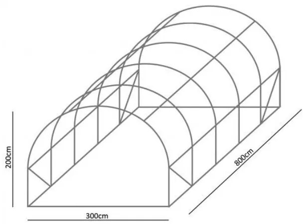 Kvalitní zahradní fóliovník 3 x 8 m