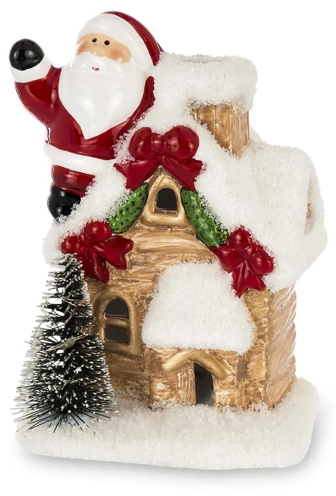 Vánoční led dekorace Santa na domečku 159985