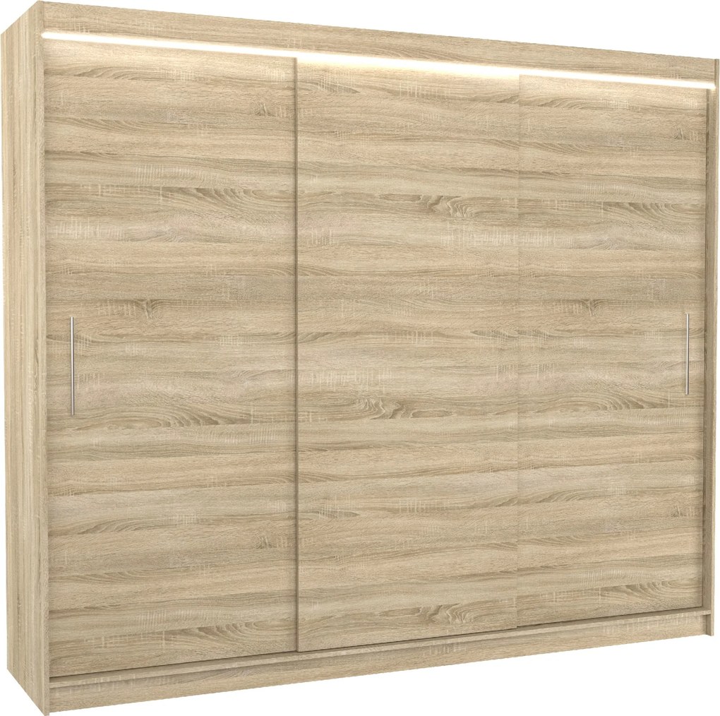 ADRK Furniture Posuvná skříň s LED osvětlením ANTOS 250 SW-ANT-S-250+L-V372