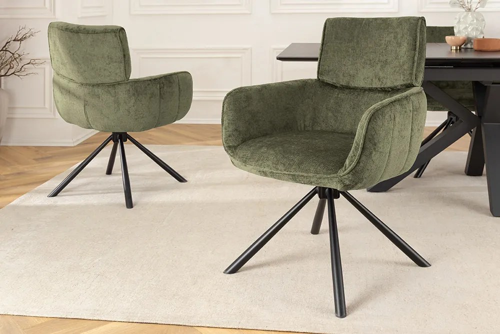 Designová otočná židle Parthenia zelená