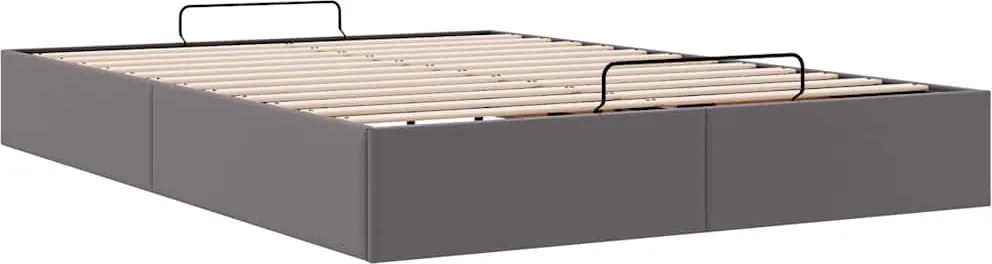 Osmanský rám postele bez matrace šedá 140x200 cm umělá kůže 3310807