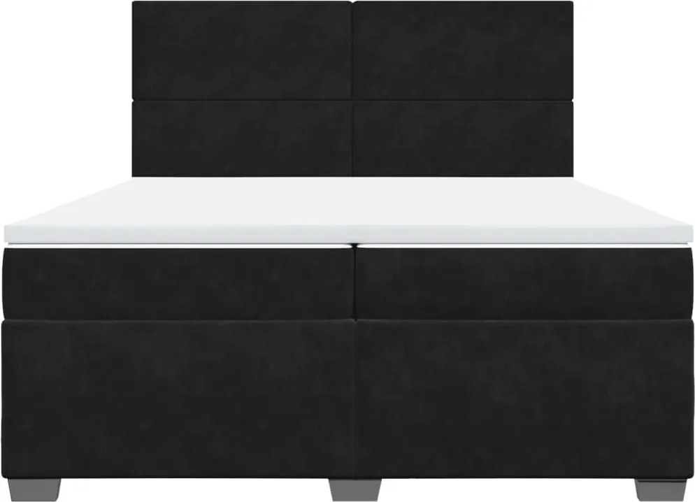 Box spring postel s matrací černá 200x200 cm samet 3290998
