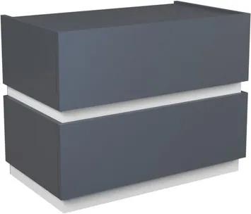 Variabilní noční stolek nebo komoda TESS 2 šuplíky grafit/bílá