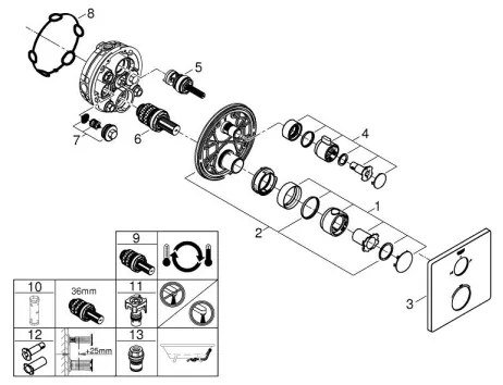 GROHE 24080000 - Termostatická vanová baterie GROHTHERM lesklý chrom