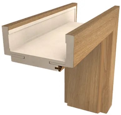 Obložková zárubeň DRE 60 cm pro tloušťku stěny 10-12 cm jilm pravá O2J60P