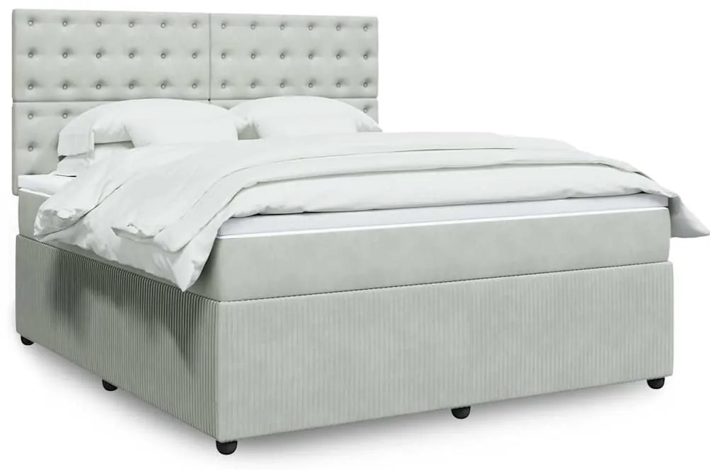 Box spring postel s matrací světle šedá 180x200 cm samet 3294718