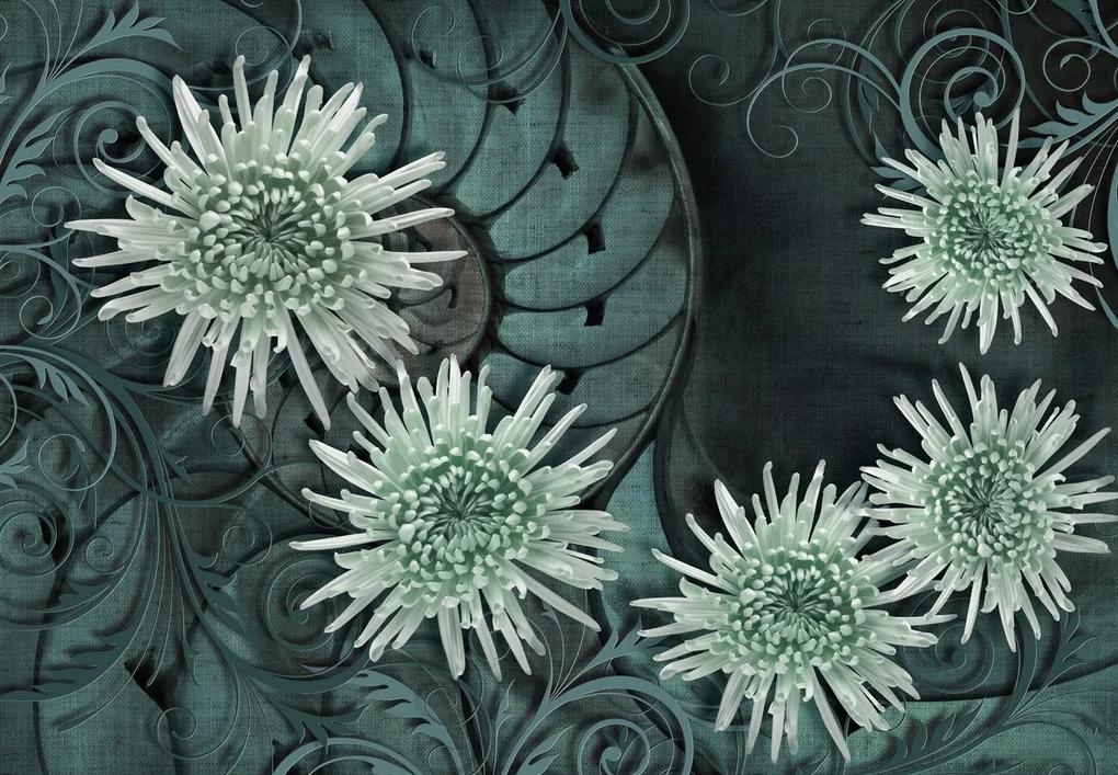 Fototapeta - Zelené květy (245x170 cm)