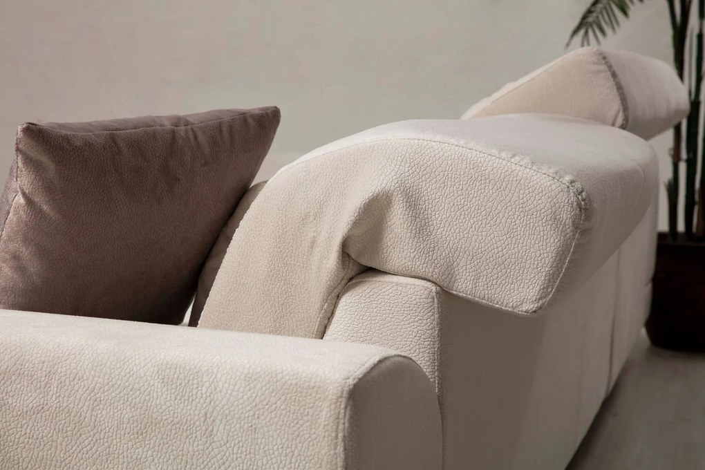 Designová rohová sedačka Heimana 308 cm ecru - pravá