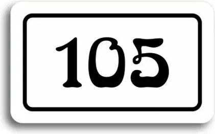 ACCEPT Číslo na dveře - typ 12 (50x30mm) - bílá tabulka - barevný tisk