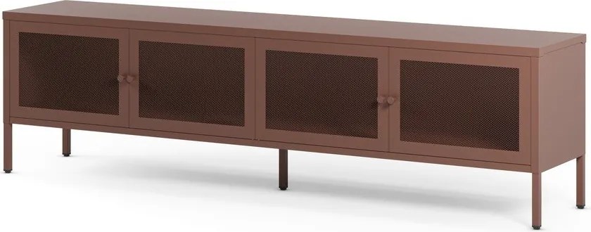 Vínový kovový TV stolek 160x50x35 cm Fayna – Marckeric