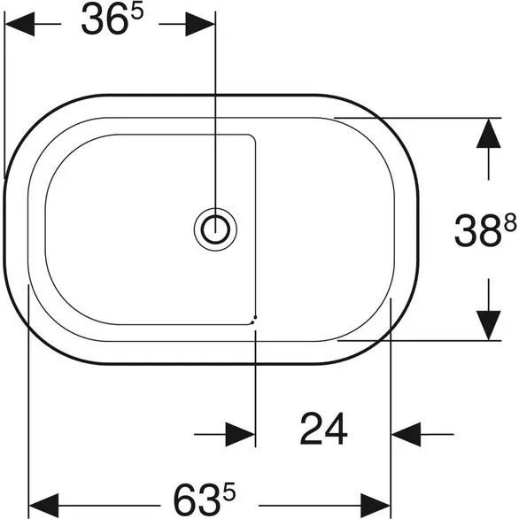 Geberit Bambini Kojenecká sedací vana 75,5 x 46,5 cm, bílá 407730016