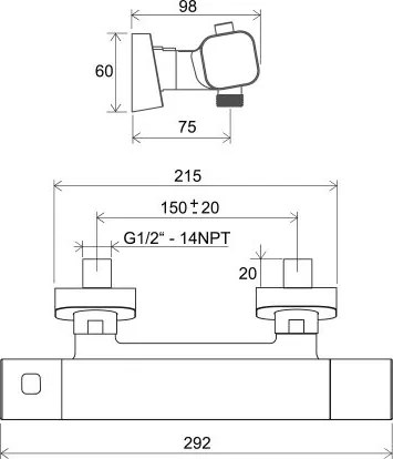 Ravak X070140 - Termostatická sprchová baterie FREE lesklý chrom