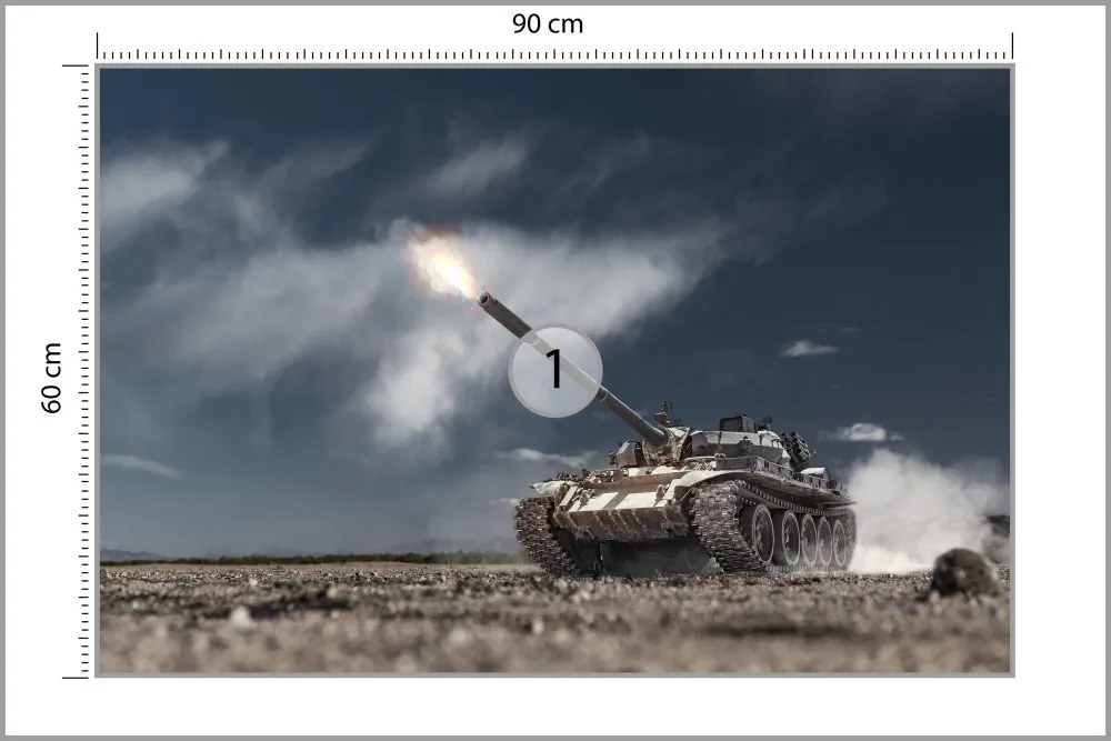 Fototapeta Bojový Tank Omyvatelný vlies 104x70.5