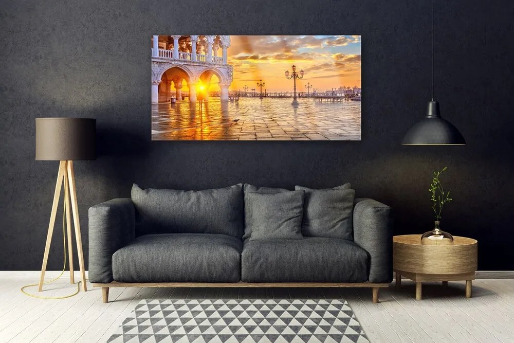 akrylový obraz Park Slunce Architektura 120x60 cm