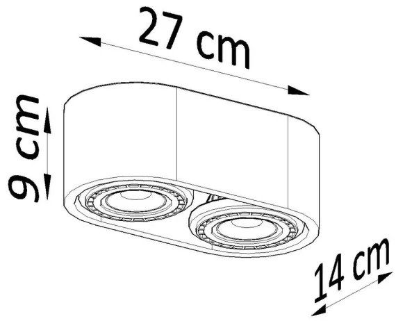 Sollux SL.0882 - Stropní svítidlo BASIC AR111 2xGU10/40W/230V beton