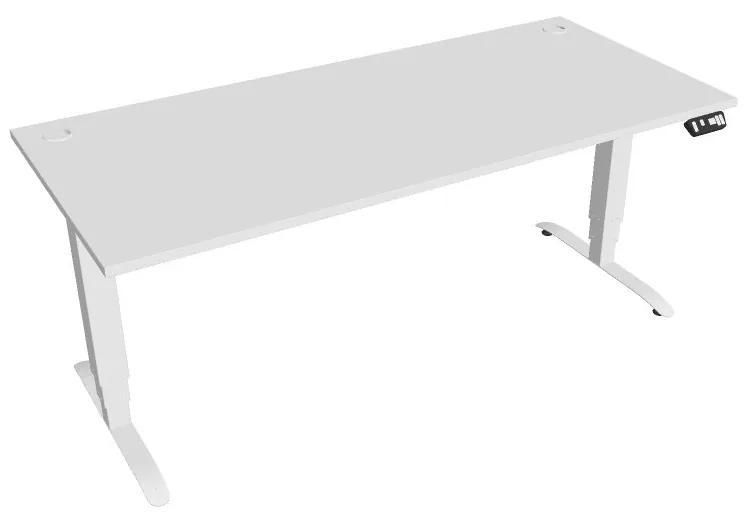 Elektr. nastavitelný stůl 180x80 s pamětí - HOBIS MOTION MS 3M 1800 Dekor stolové desky: bílá, Barva kovové podnože: bílá
