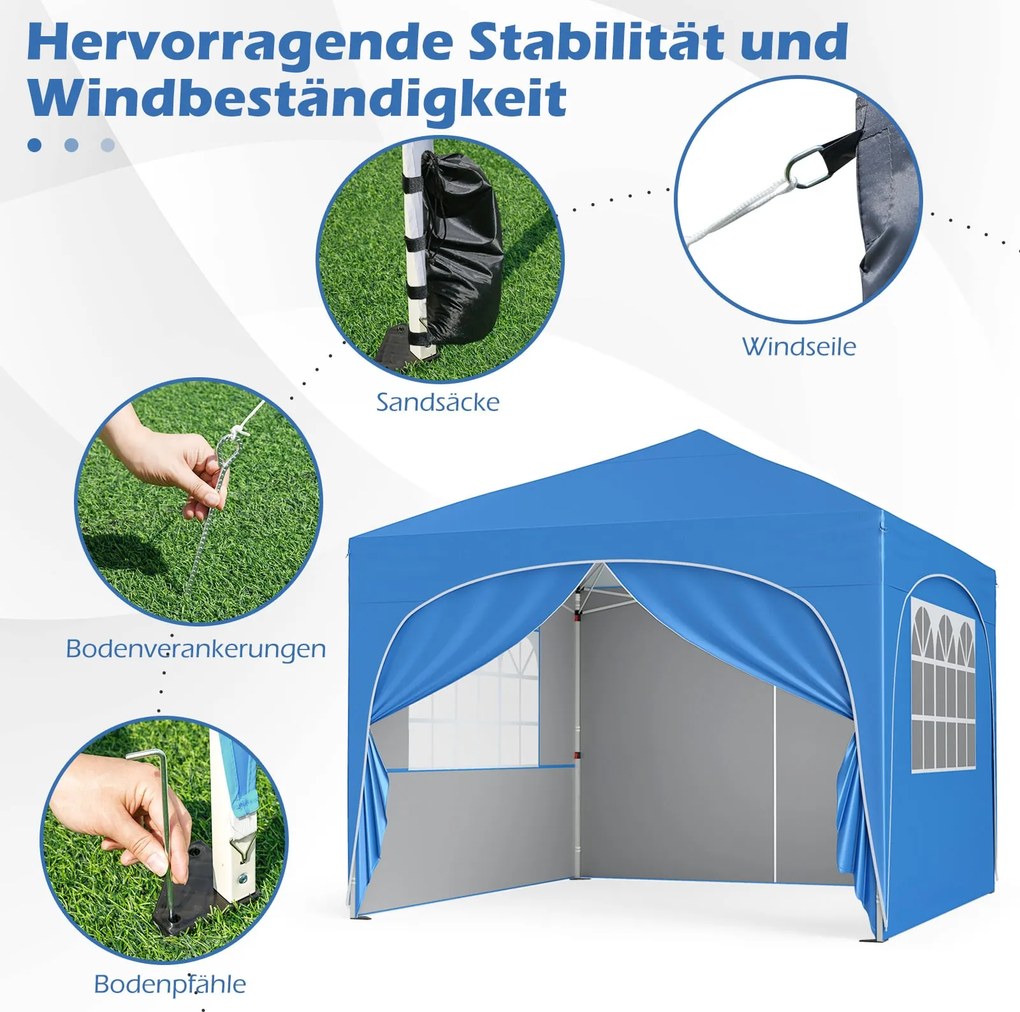 Costway Pavilon s 4 odnímatelnými bočními stěnami zahradní stan vč.