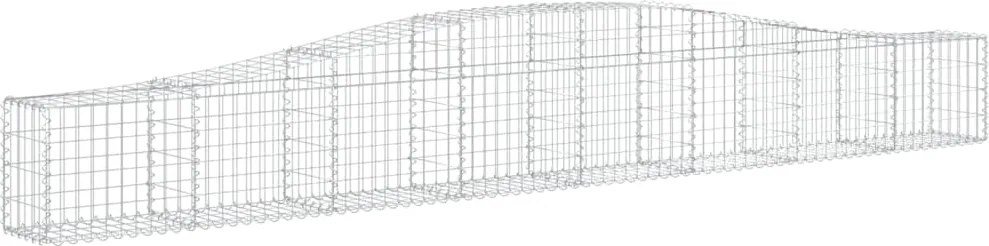 Klenuté gabionové koše 4 ks 400x30x40/60 cm pozinkované železo 3145789