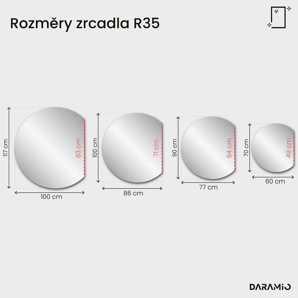 Bronzové zrcadlo Pure R35