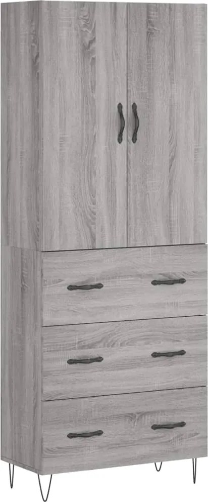 Skříň highboard šedá sonoma 69,5 x 34 x 180 cm kompozitní dřevo 3198087