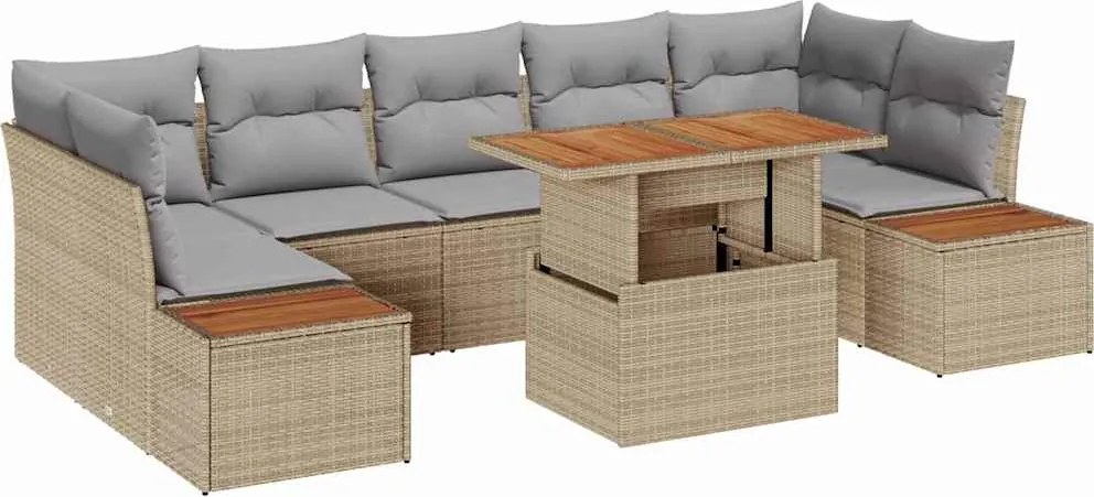 Sada zahradních pohovek 8 ks Beige a šedá 3350047