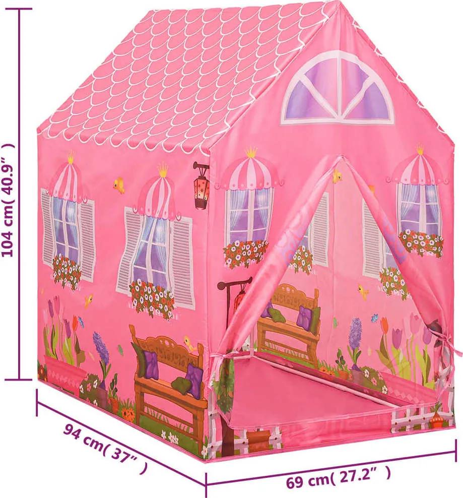 vidaXL Dětský stan na hraní růžový 69 x 94 x 104 cm [93681]