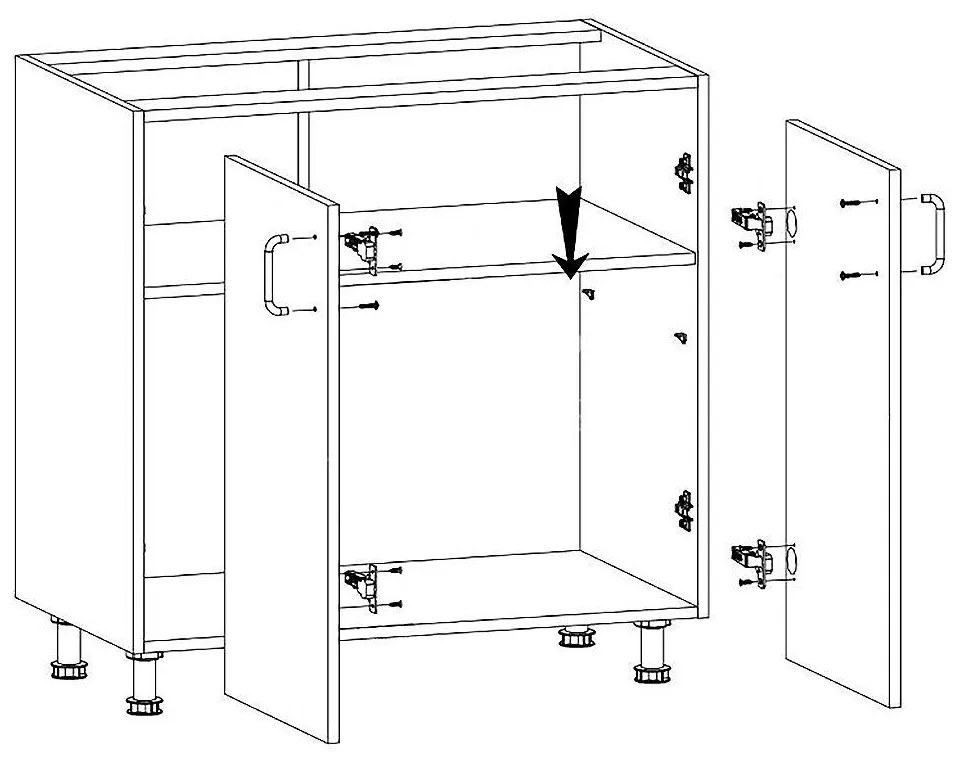 Kuchyňská linka LINEA | 200 cm | šedá