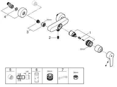 GROHE 24208002 - Sprchová nástěnná baterie START DN 15 lesklý chrom