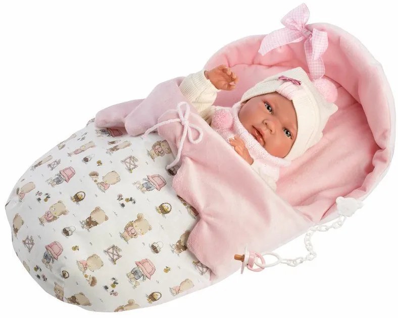 Llorens 73884 NEW BORN HOLČIČKA - realistická panenka miminko s celovinylovým tělem 40 cm