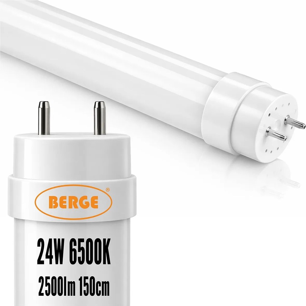 BERGE LED trubice J2 - T8 - 150cm - 24W - studená bílá