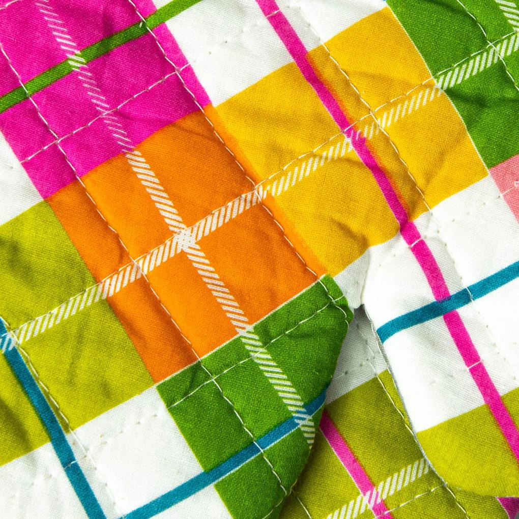 TextilCentrum.cz Kuchyňská chňapka bavlna / teflon HOME POINT, barevné káro, 27x17cm, 2ks (pravá, levá)