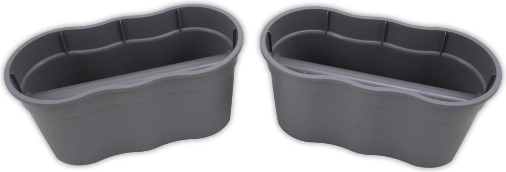 KHW Balkonový truhlík »Flowerclip Xl«, sada 2 ks (šedá)