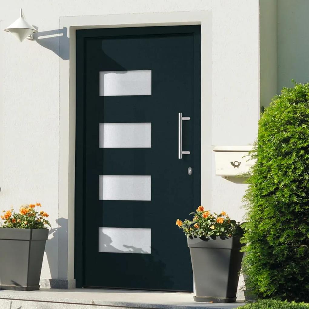 Vchodové dveře hliník a PVC antracitové 100 x 210 cm,  3056825