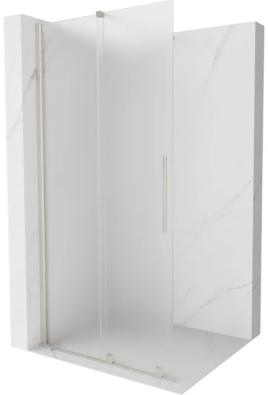 Mexen Velar posuvná sprchová stěna Walk-in 90 x 200 cm, matné sklo 8 mm, kartáčovaný nikl - 871-090-000-33-97