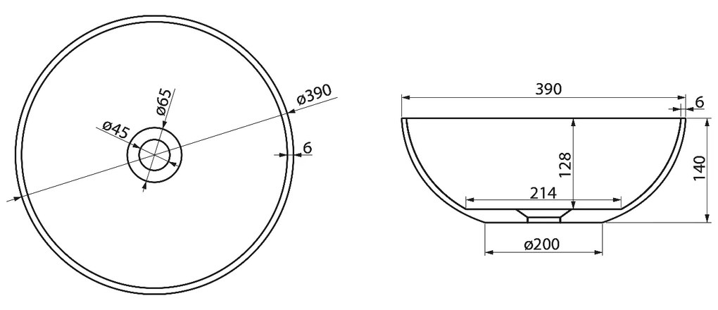 Polysan Polysan, BANERA ROUND umyvadlo na desku, litý mramor, Ø 39 cm, bílá, 14337