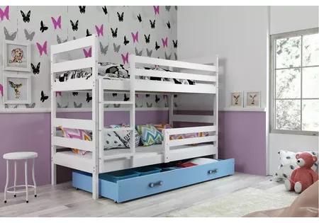 Dětská patrová postel ERYK 90x200 cm - bílá Zelená