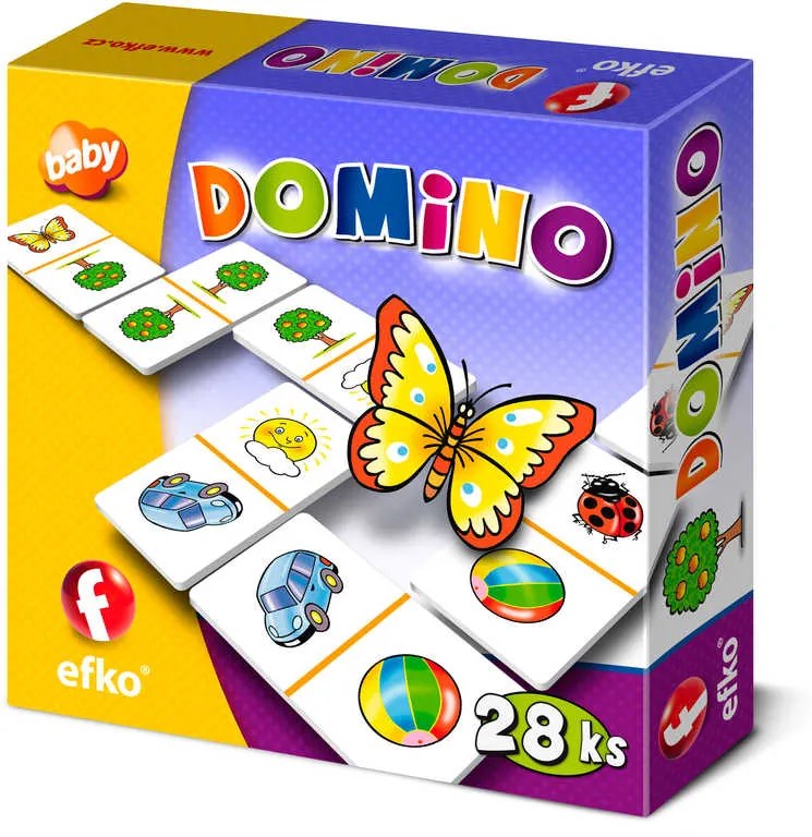 EFKO Hra baby Domino 28 kartiček *SPOLEČENSKÉ HRY* ef54679